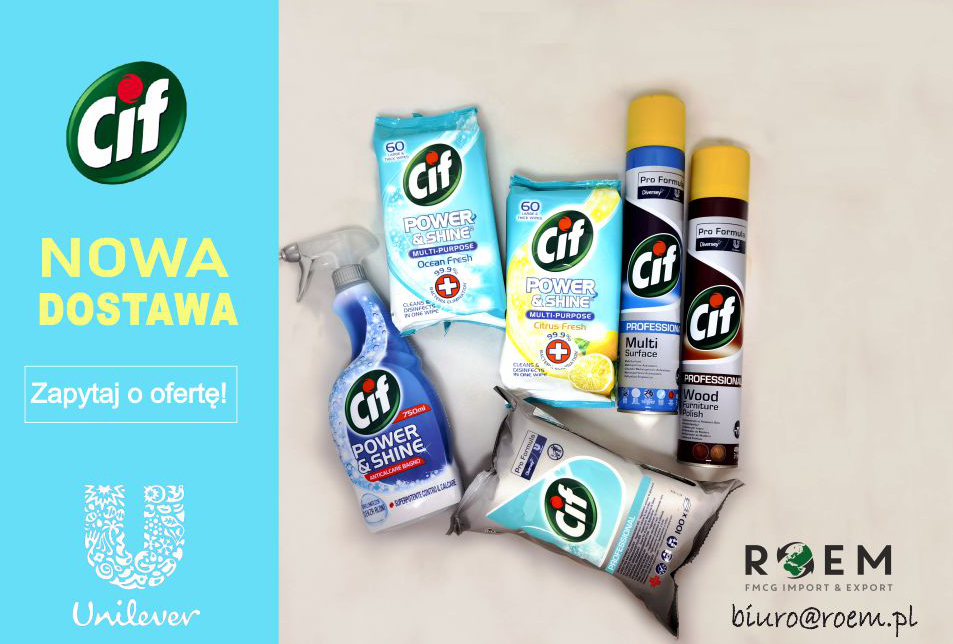 Nowa dostawa produktów Cif do hurtowni chemii gospodarczej Roem